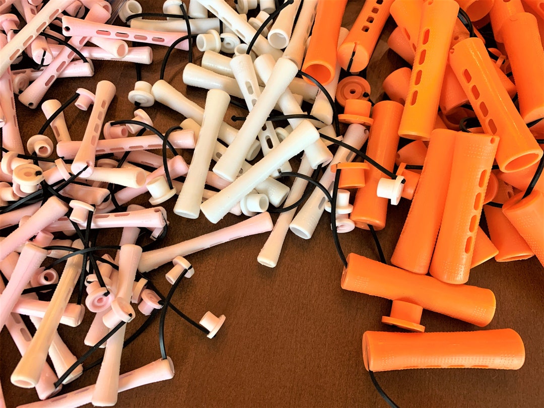 LOT of 200 Perm RODS, Vintage Hair Rollers,plastic Perm Rods With ...