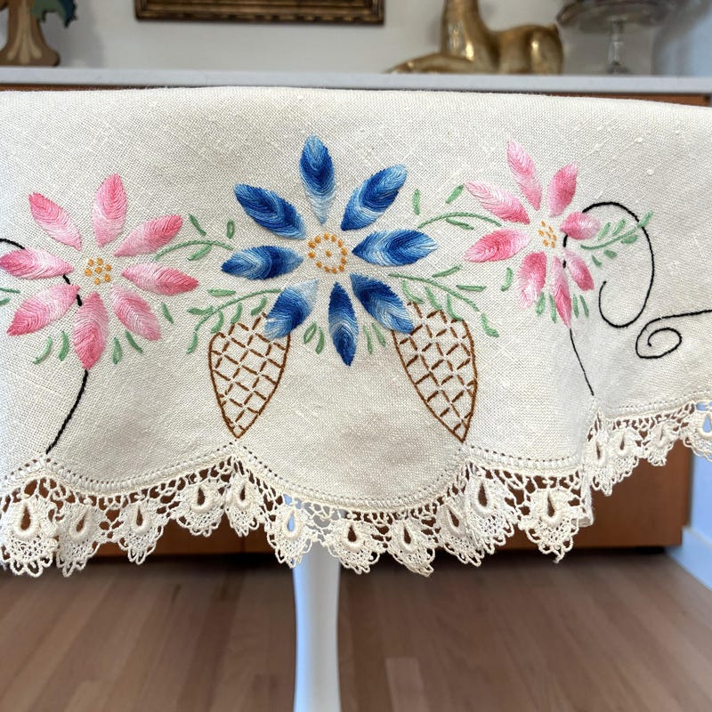 Embroidered Tablecloth - Etsy