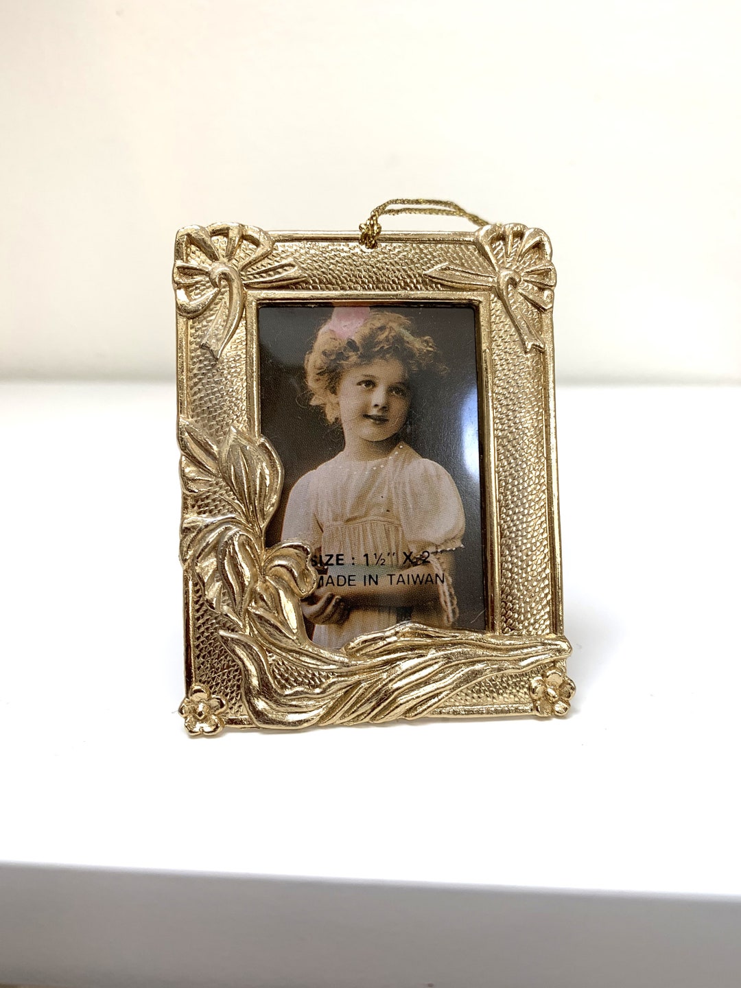 Vintage Tiny Frame, Little Mini Gold Metal Frame, 1.5 by 2.25 Frame ...