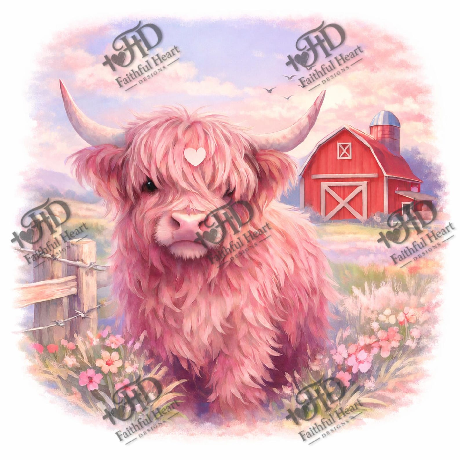 Pink Highland Cow SVG | Girl Farmer Graphic, T-shirt Design (digital ...