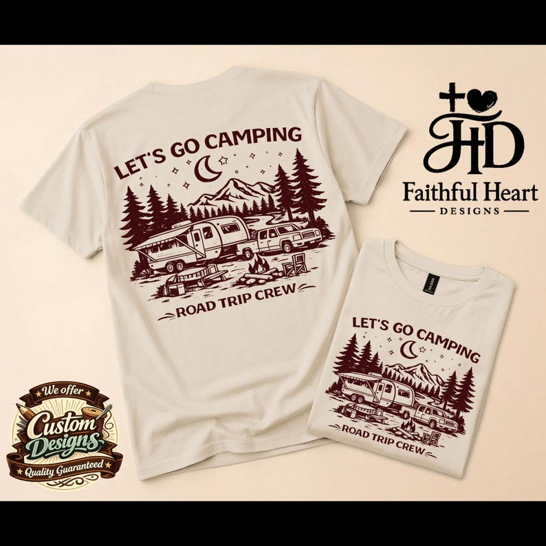 Let's Go Camping Road Trip Crew Graphic | RV Camper PNG (digital ...