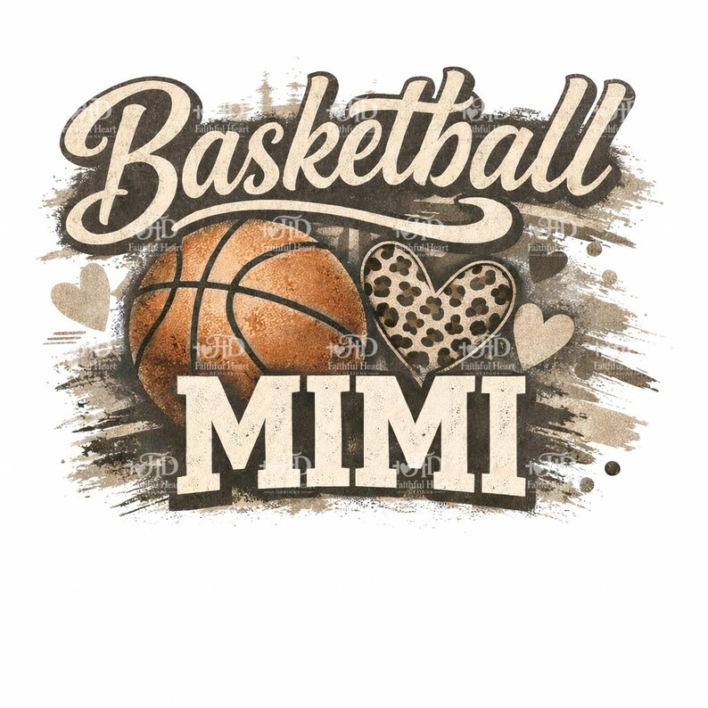 Basketball Mimi Graphic | Leopard Heart Grandma Shirt (digital Download ...
