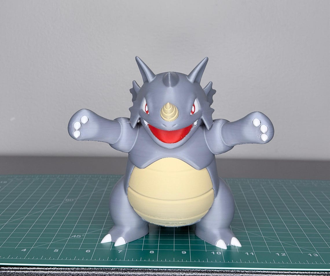 3D Printed Rhydon Figure – Fan Art - Etsy