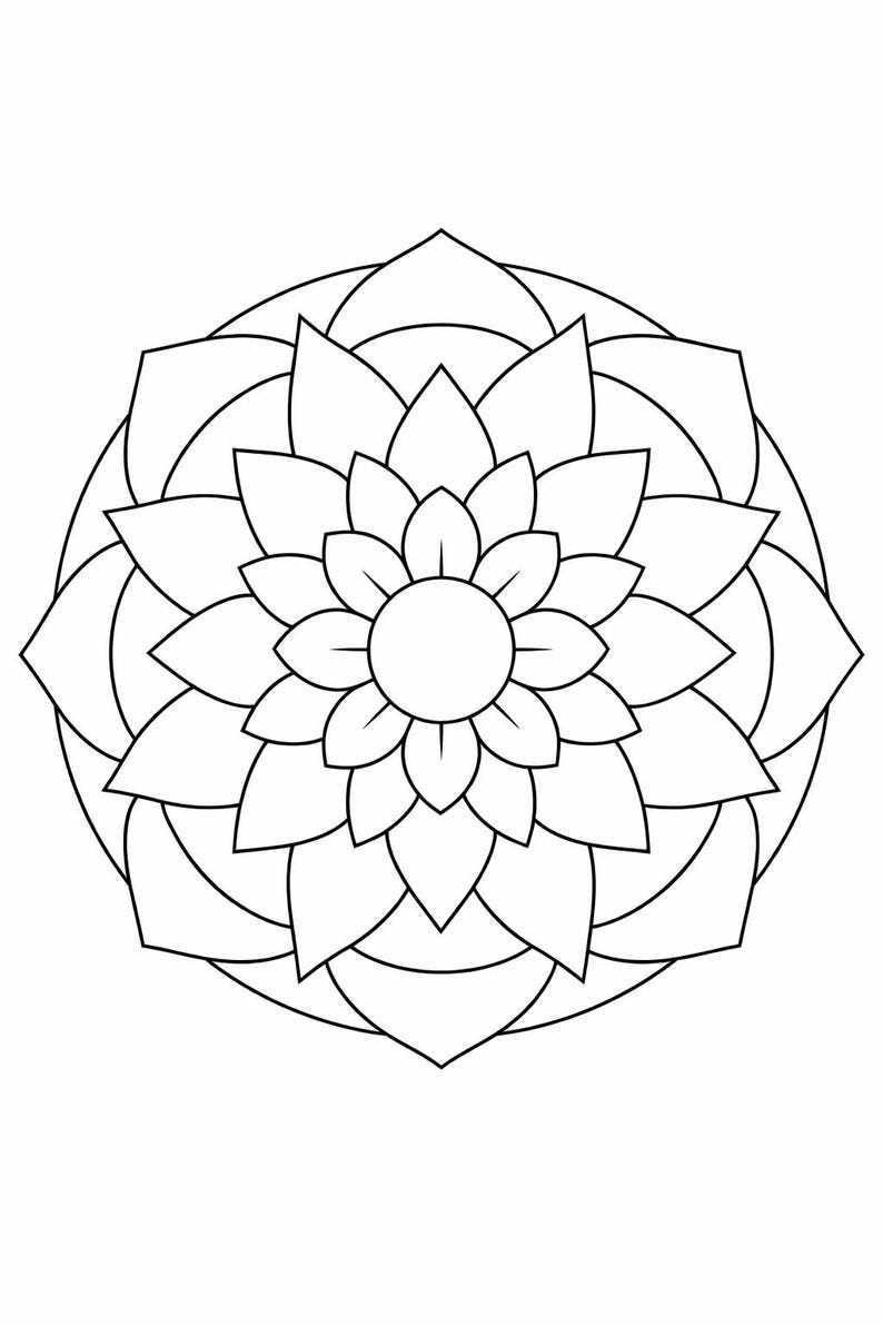 Mandala Colouring Page – Neuroaffirming Printable Line Art - Etsy