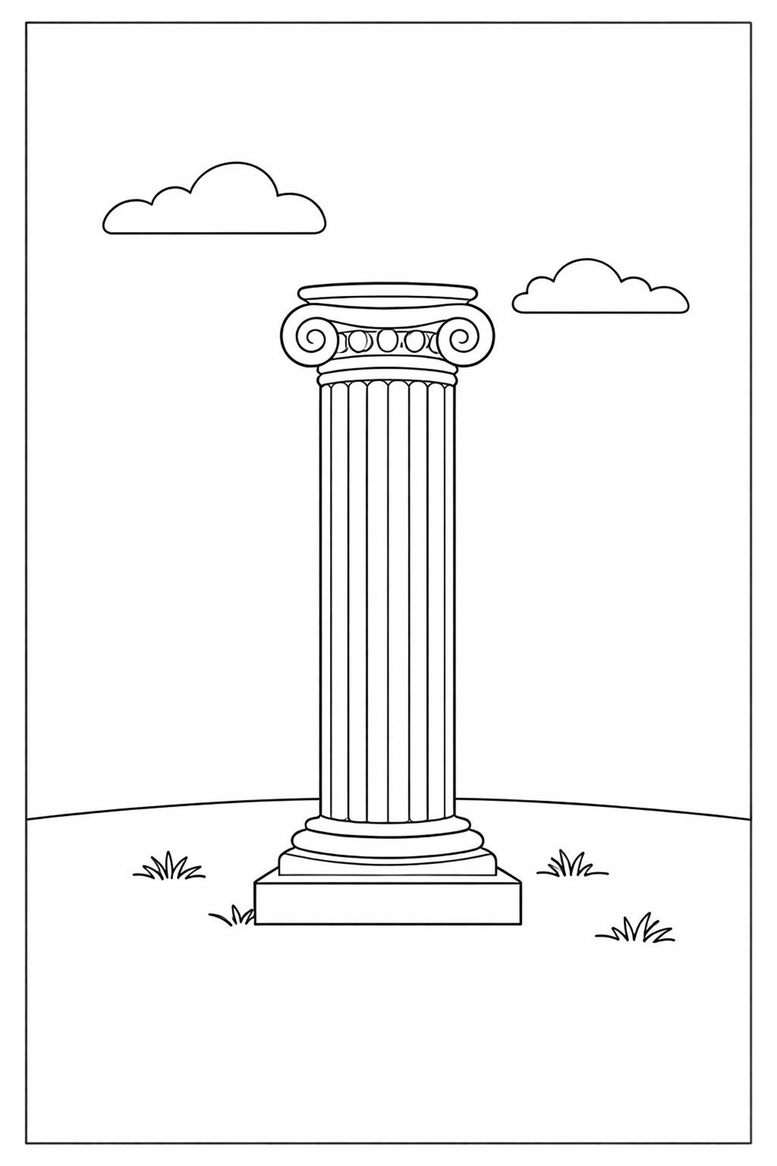 Column Colouring Page – Neuroaffirming Printable Line Art - Etsy