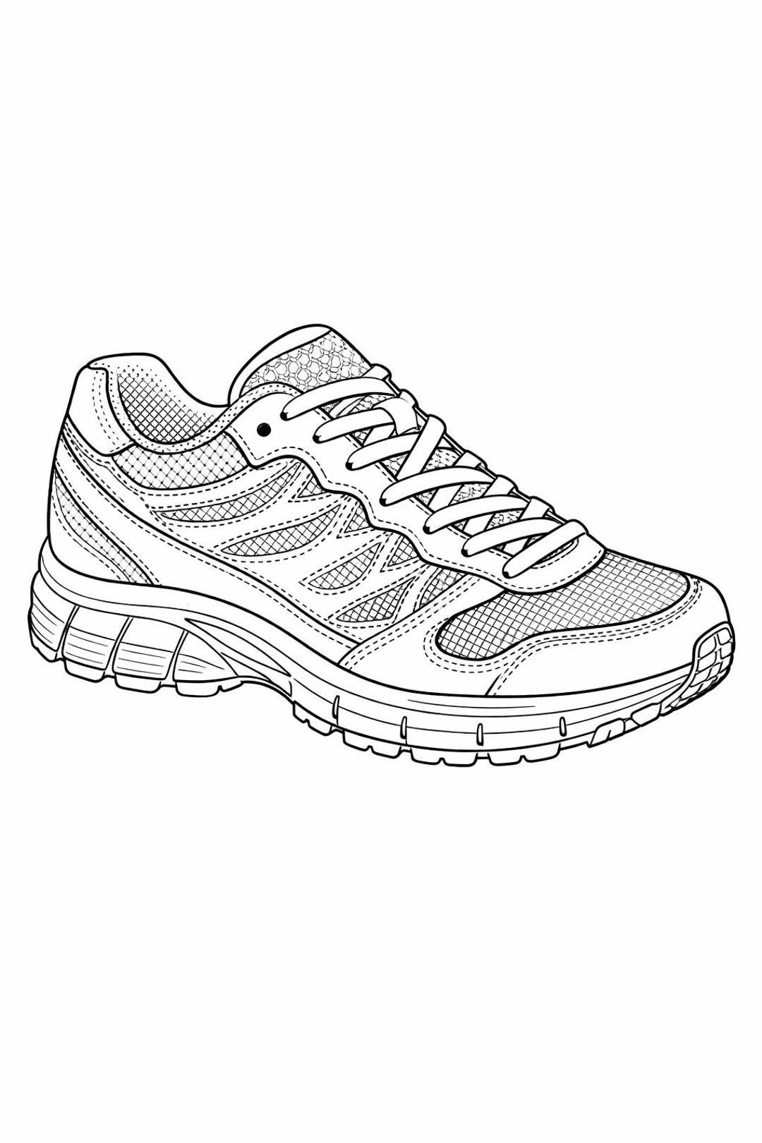 Sneaker Colouring Page – Neuroaffirming Printable Line Art - Etsy