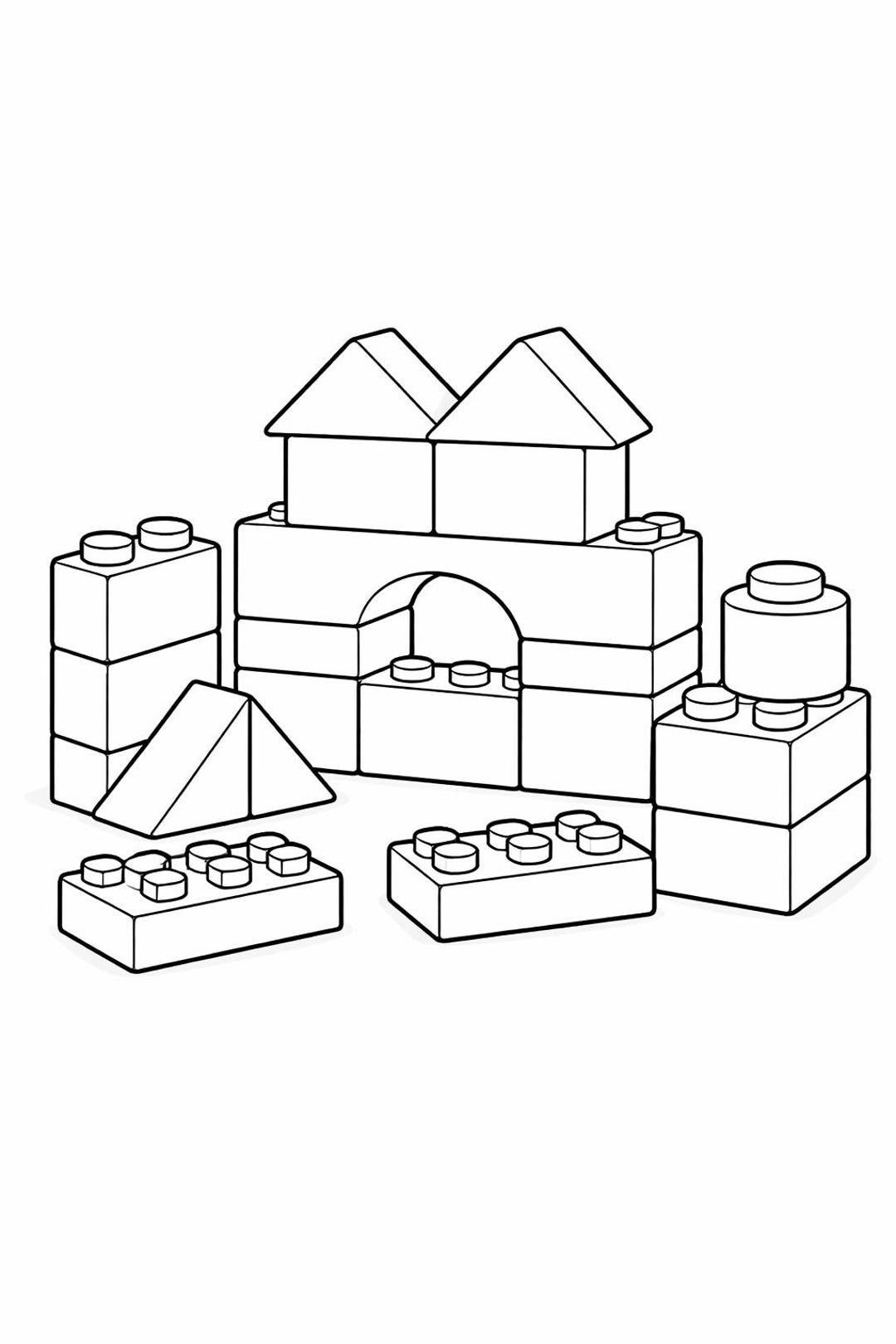 Toy Blocks Colouring Page – Neuroaffirming Printable Line Art - Etsy