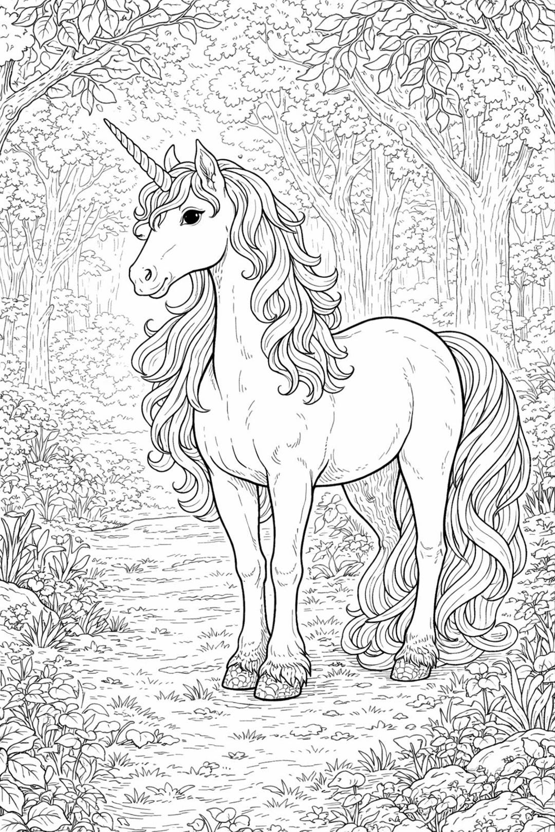 Unicorn Colouring Page – Neuroaffirming Printable Line Art - Etsy