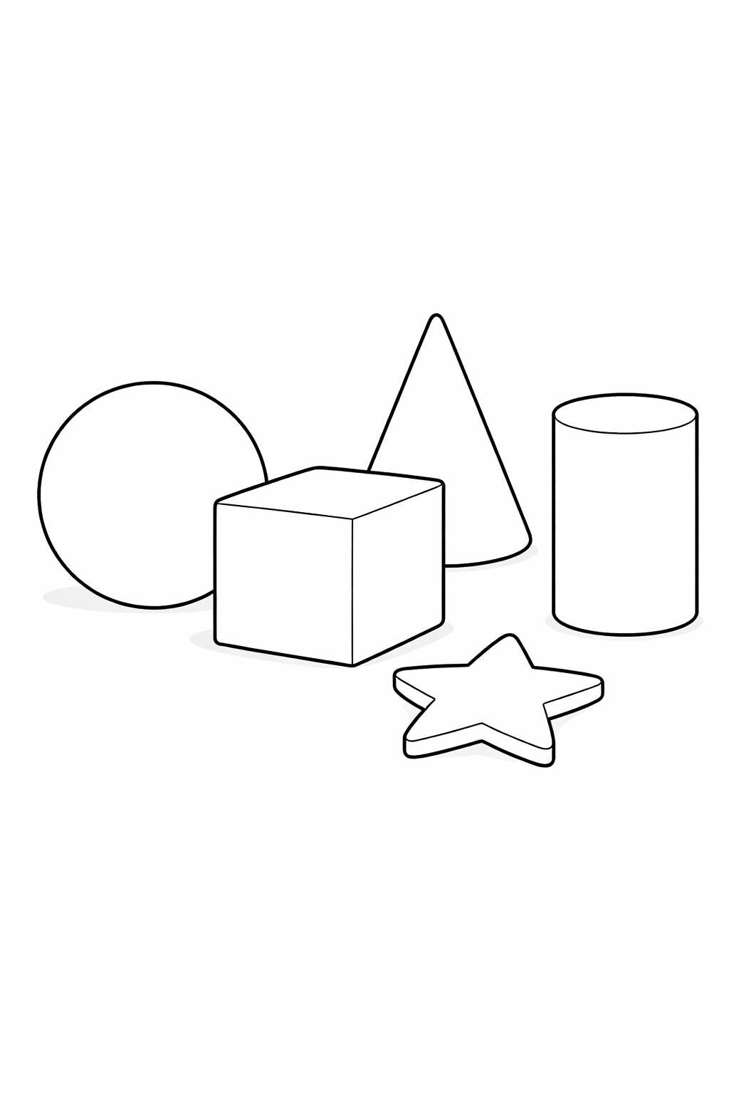 3D Shapes Colouring Page – Neuroaffirming Printable Line Art - Etsy