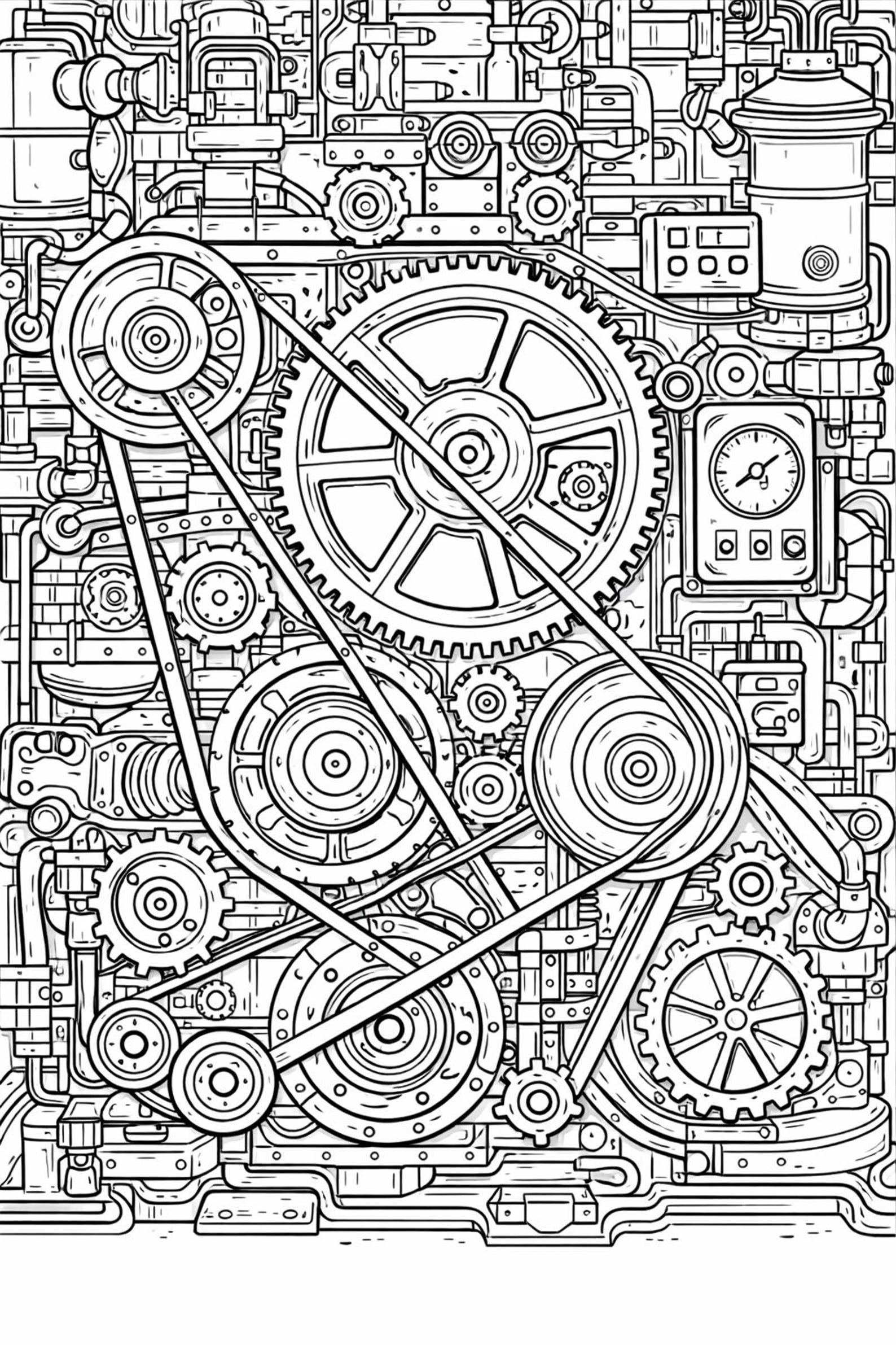 Machine Colouring Page – Neuroaffirming Printable Line Art - Etsy