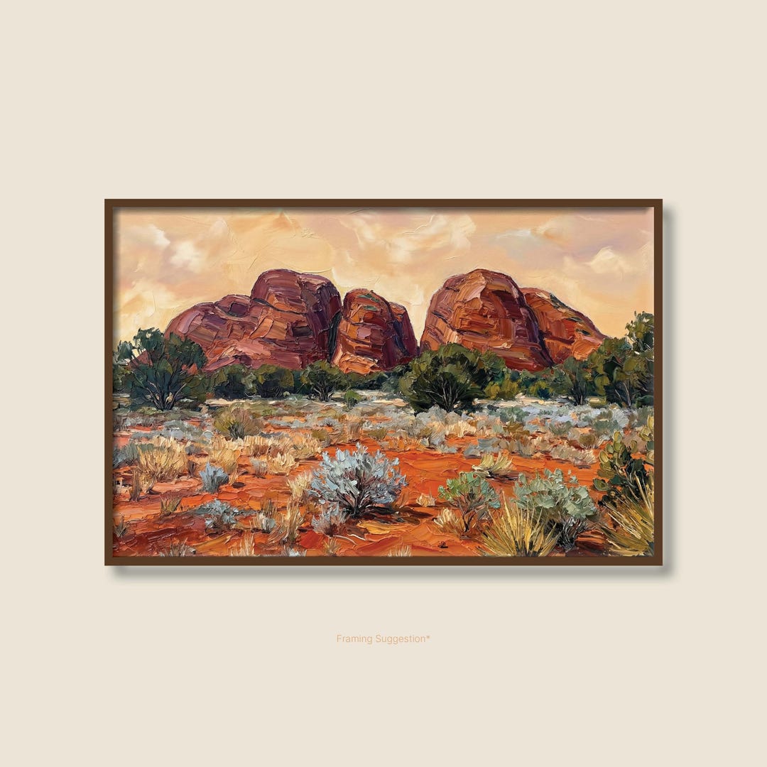 Australian Earthy Abstract Art Print | Red Rock Landscape | Impasto ...