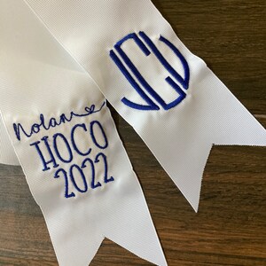 Prom Bouquet Ribbon, Preppy Prom Embroidered Ribbon, Wedding or Prom ...