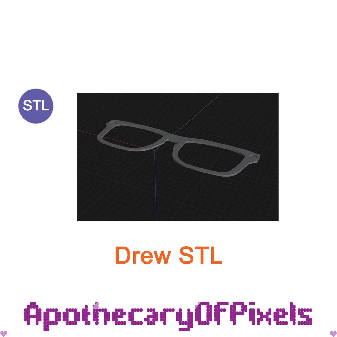 DIGITAL FILE - Drew, Drew STL, Drew Topper, Cut File, Magnetic Glasses ...