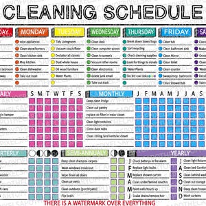 DIGITAL DOWNLOAD- Cleaning Planner, Household Chores, Chore Chart ...