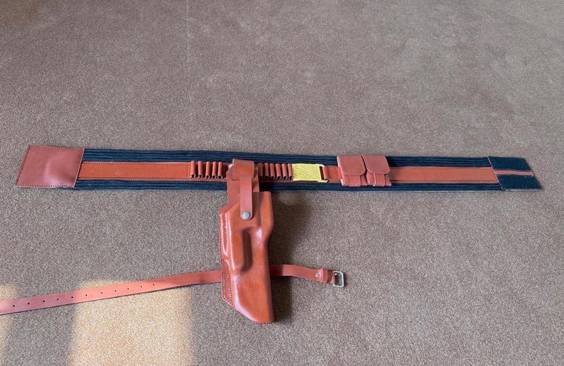 Bounty Hunter Inspired Leather & Girth Belt | Sci-fi Warrior Utility ...