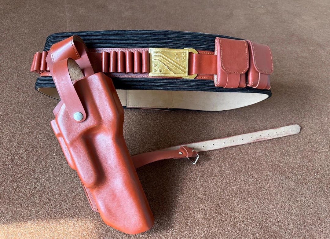 Bounty Hunter Inspired Leather & Girth Belt | Sci-fi Warrior Utility ...