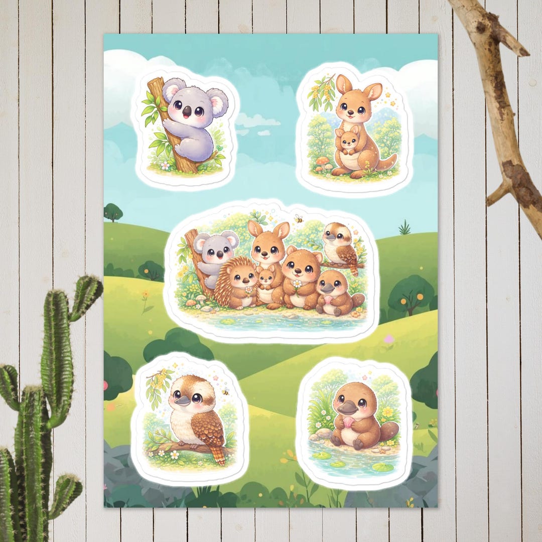 Australian Native Animals Sticker Sheet Set - Etsy