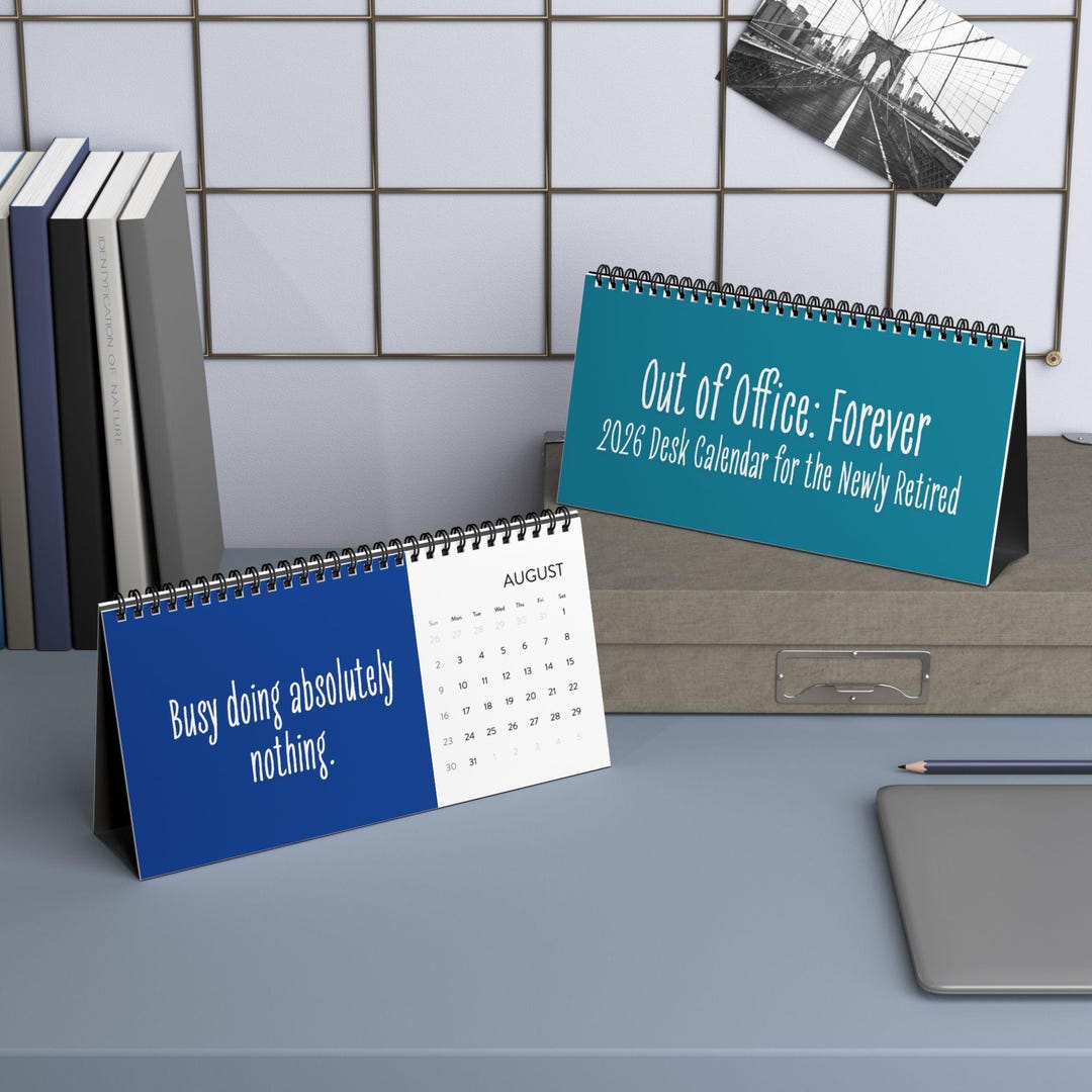 Out of Office Forever Retirement Desktop Calendar 2026 | Colorful ...