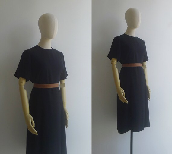 Vintage '80s Japanese Smart Little Black Dress M - Gem