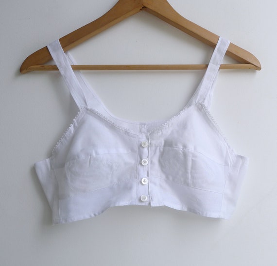 SALE - Vintage '70s Soviet Circle Stitch Cotton Bra T… - Gem