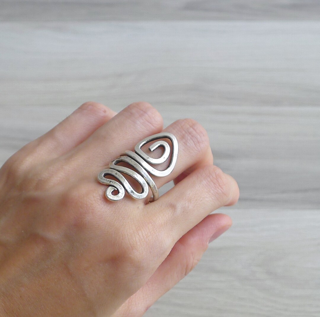 Vintage '90s Modern Silver Tribal Design Ring size 8 - Etsy