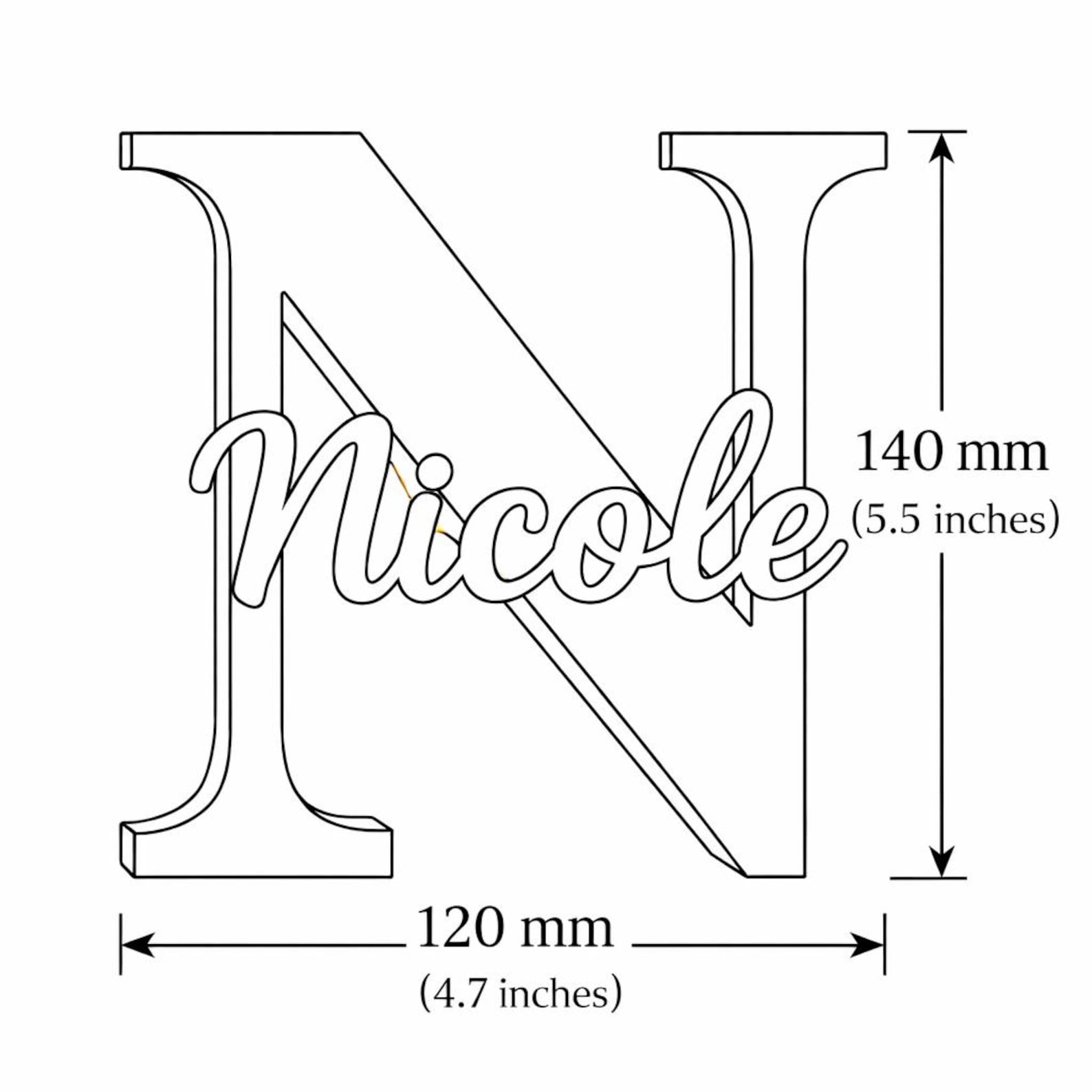 Personalized Initial Name Sign | Custom Freestanding Decor (3D Printed ...
