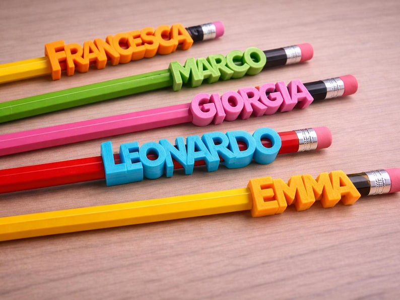 Personalized 3D Printed Pencil Topper | Custom Name, Back to School - Etsy