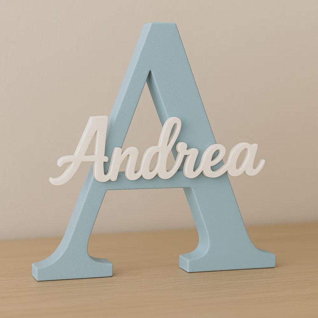 Personalized Initial Name Sign | Custom Freestanding Decor (3D Printed ...