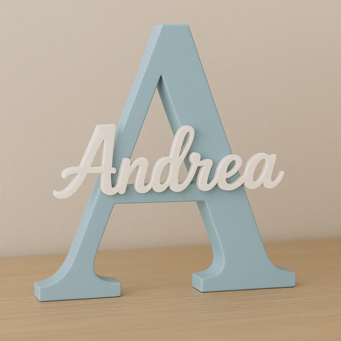 Personalized Initial Name Sign | Custom Freestanding Decor (3D Printed ...