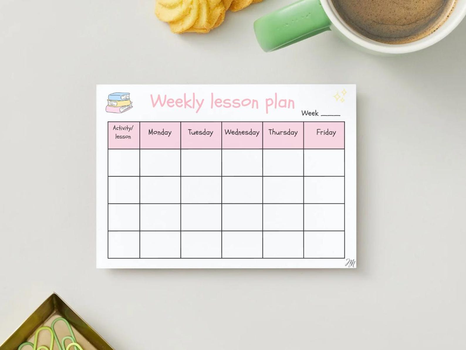 Weekly Lesson Plan Printable | Teacher Lesson Planner | Editable 4, 5 ...