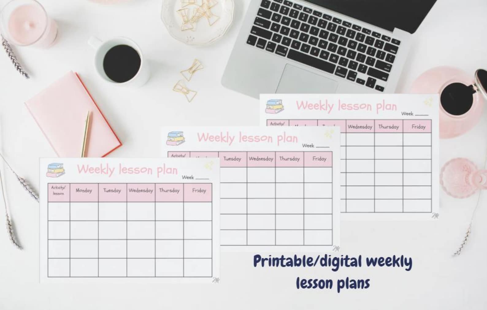 Weekly Lesson Plan Printable | Teacher Lesson Planner | Editable 4, 5 ...