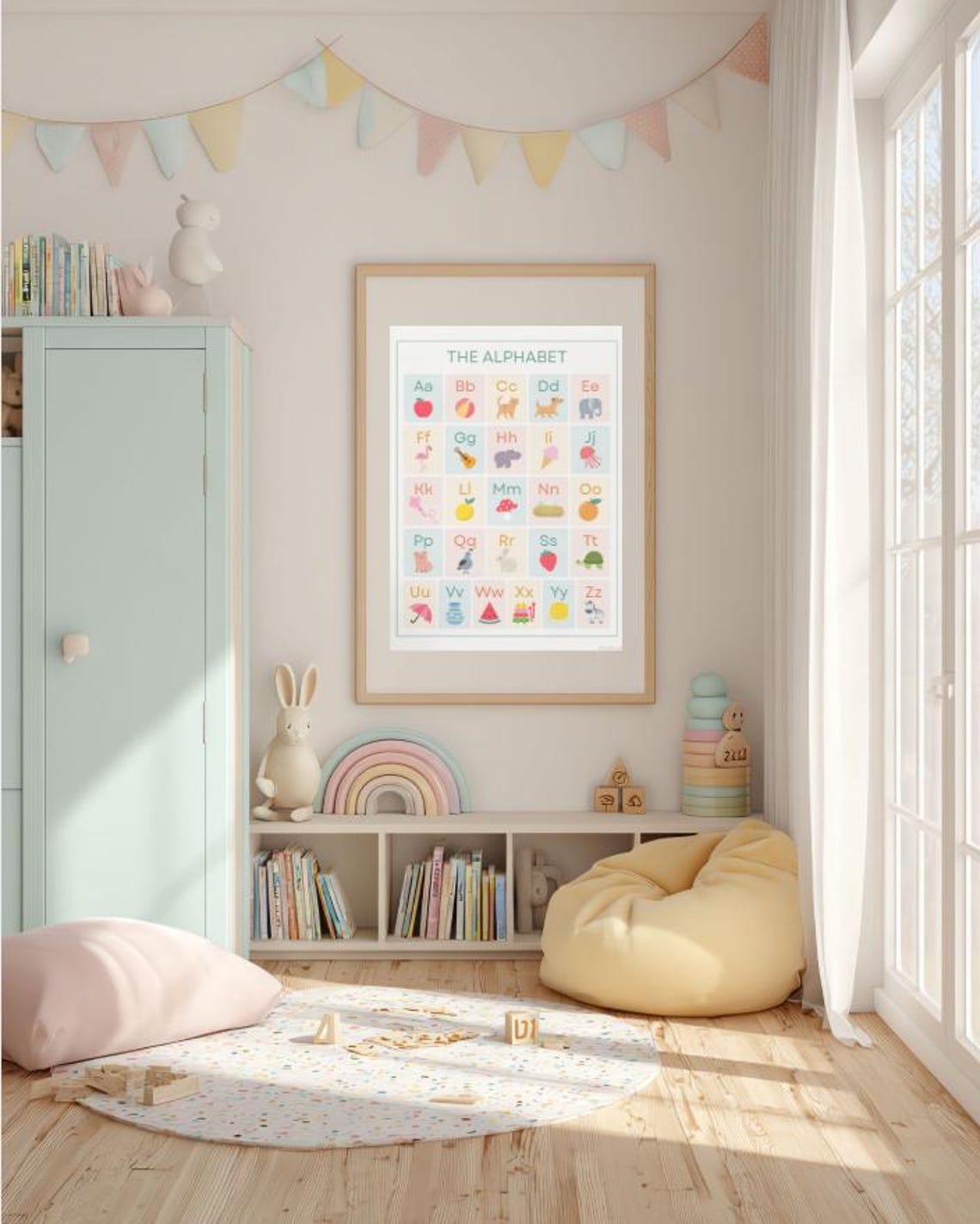 Printable Alphabet Poster for Kids | Pastel ABC Wall Art | Nursery ...