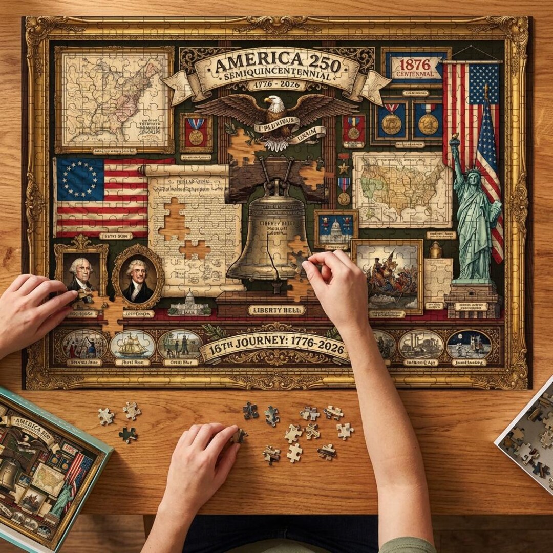 America 250th Anniversary Puzzle, Liberty Bell Patriotic Jigsaw ...