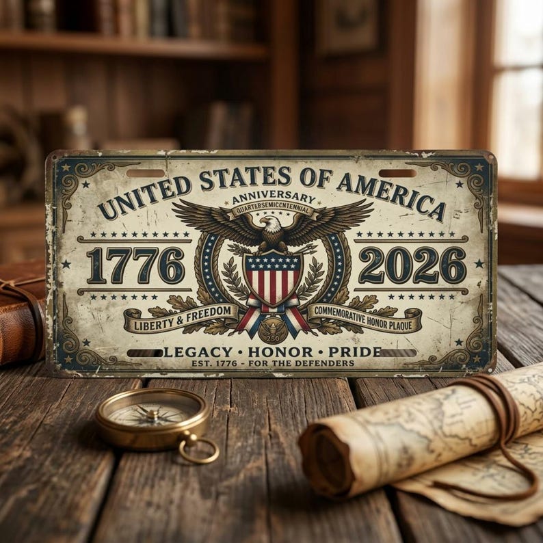 America 250th Anniversary License Plate | 1776-2026 Semiquincentennial ...