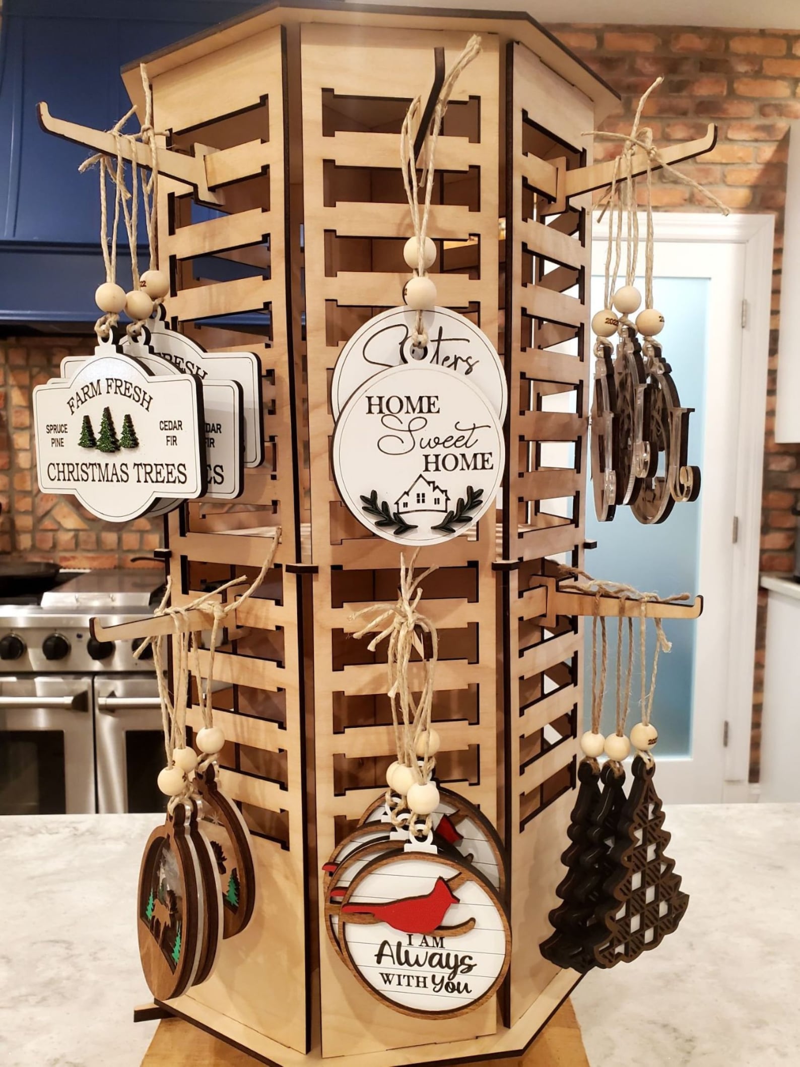 Rotating Display Stand Digital File Laser Cut Craft Show Rack Ornament ...