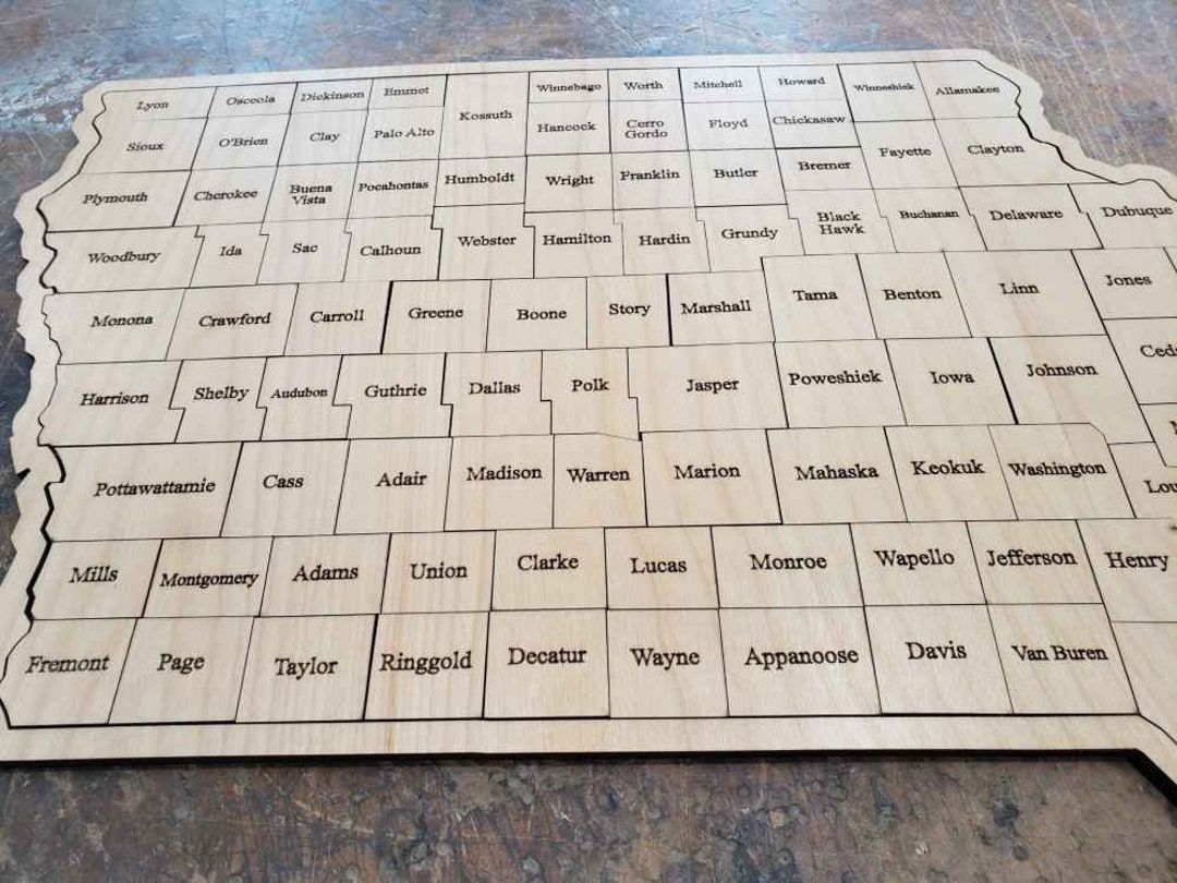 Iowa State Puzzle Jigsaw Puzzle County Puzzle Digital Laser Files - Etsy