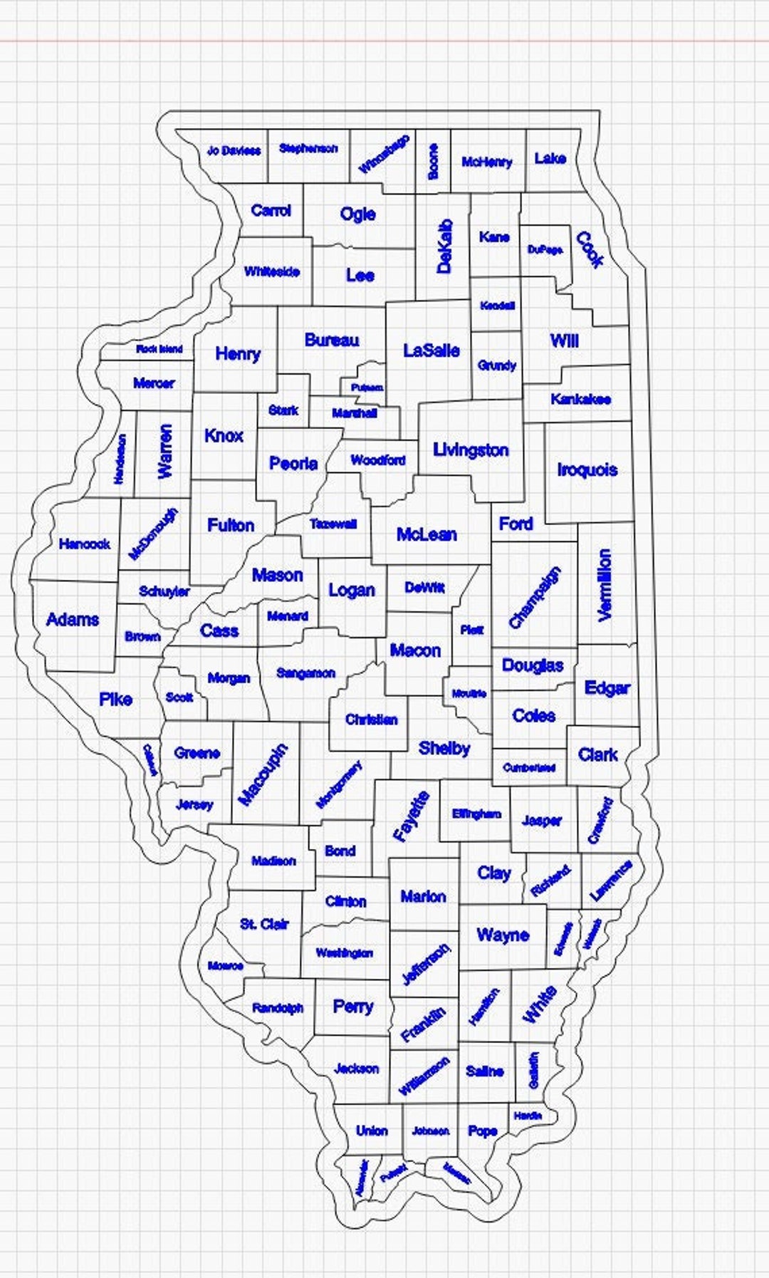 Illinois State Puzzle Jigsaw Puzzle County Puzzle Digital Laser Files ...