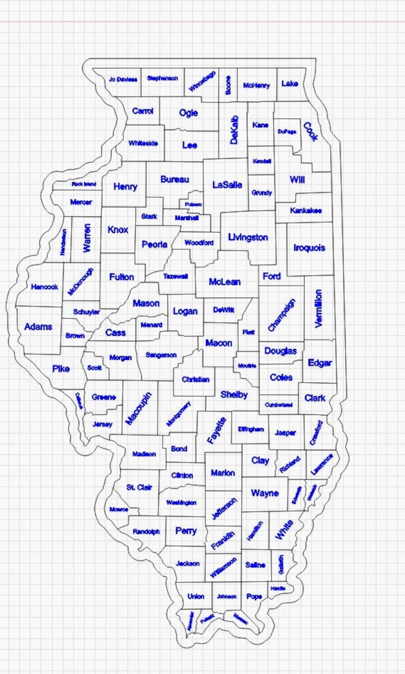 Illinois State Puzzle Jigsaw Puzzle County Puzzle Digital Laser Files ...