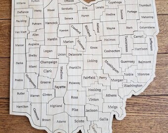 Ohio County Puzzle - Etsy