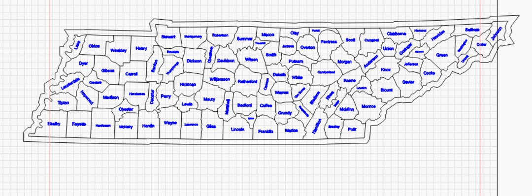 Tennessee State Puzzle Jigsaw Puzzle County Puzzle Digital Laser Files ...