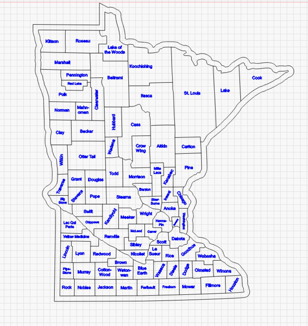Minnesota State Puzzle Jigsaw Puzzle County Puzzle Digital Laser Files ...