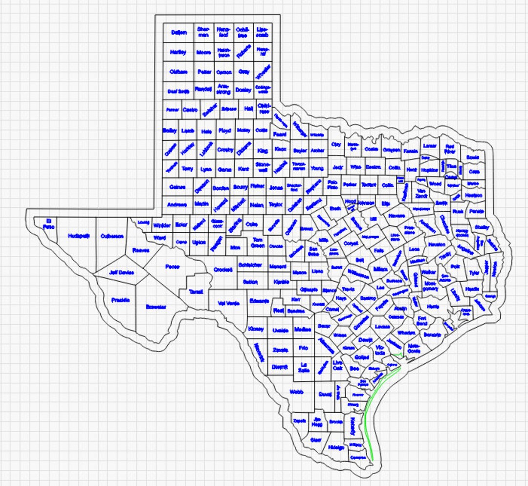 Texas State Puzzle Jigsaw Puzzle County Puzzle Digital Laser Files - Etsy