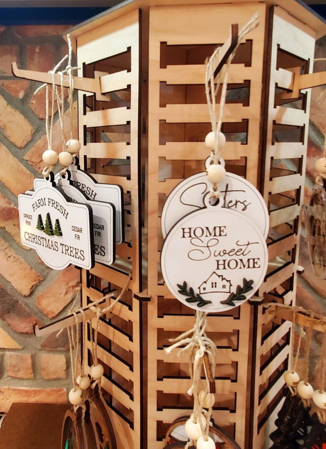 Rotating Display Stand Craft Show Rack Ornament Earing Holder Lazy ...