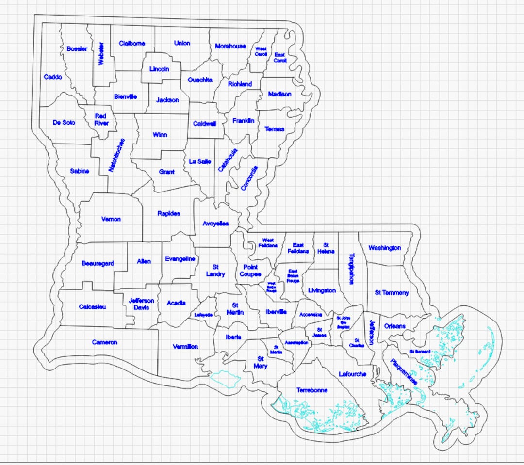 Louisiana State Puzzle Jigsaw Puzzle County Puzzle Digital Laser Files ...