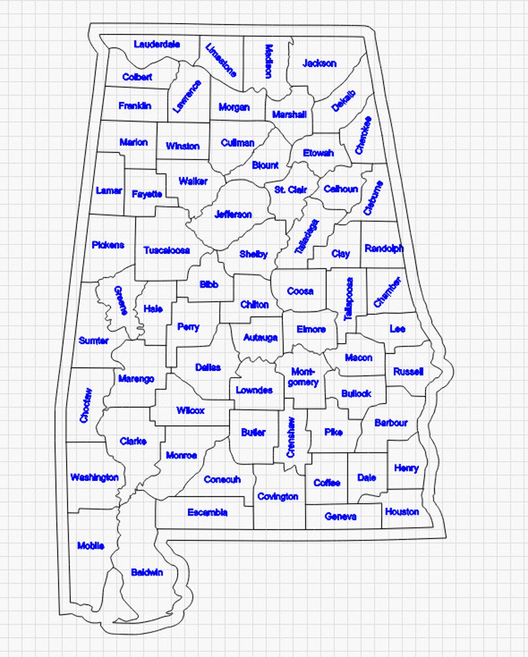 Alabama State Puzzle Jigsaw Puzzle County Puzzle Digital Laser Files - Etsy