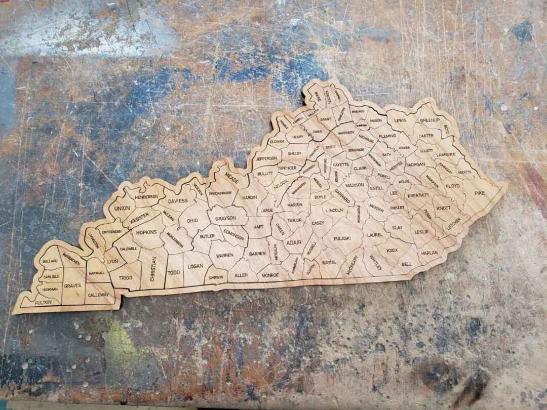 Kentucky State Puzzle Jigsaw Puzzle County Puzzle Digital Laser Files ...