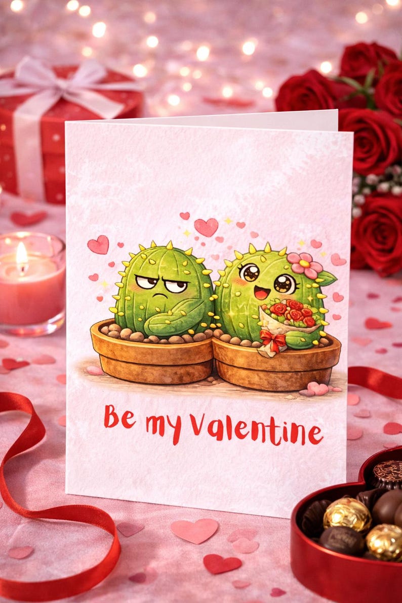 Cactus Valentine's Day Card | Sweet & Sarcastic Love Note - Etsy UK