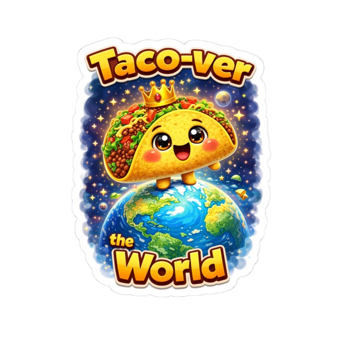 Taco-verse Kawaii Taco Illustration Sticker | Laptop Decal - Etsy
