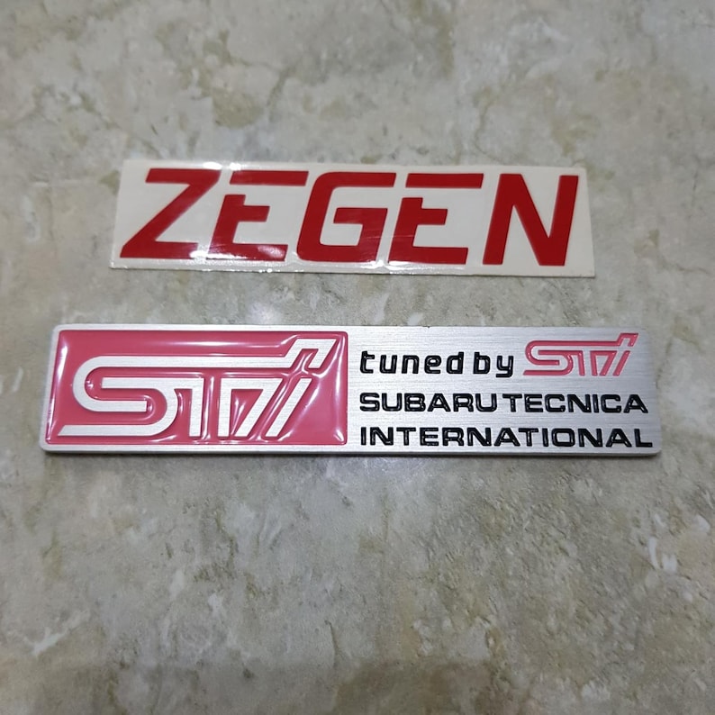 STI Subaru Metal Emblem Badge: Tuned by STI JDM Car Accessory - Etsy