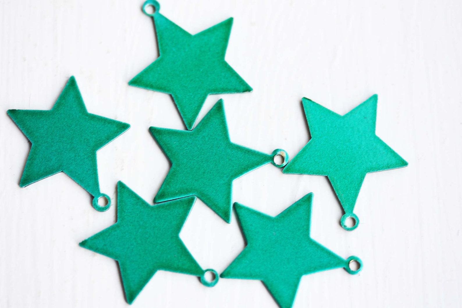 Green Star Charms, Star Charms, Green Charms, Enamel Charms (6x) - Etsy